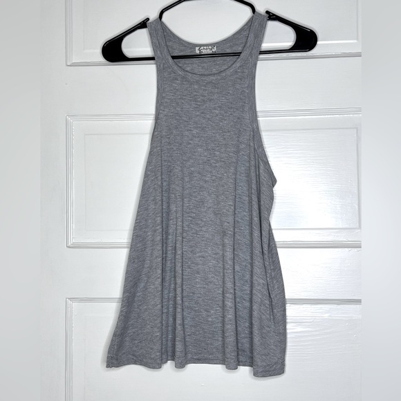 Free People | Tops | Free People Ribbed Tank Heather Grey Racer Back ...